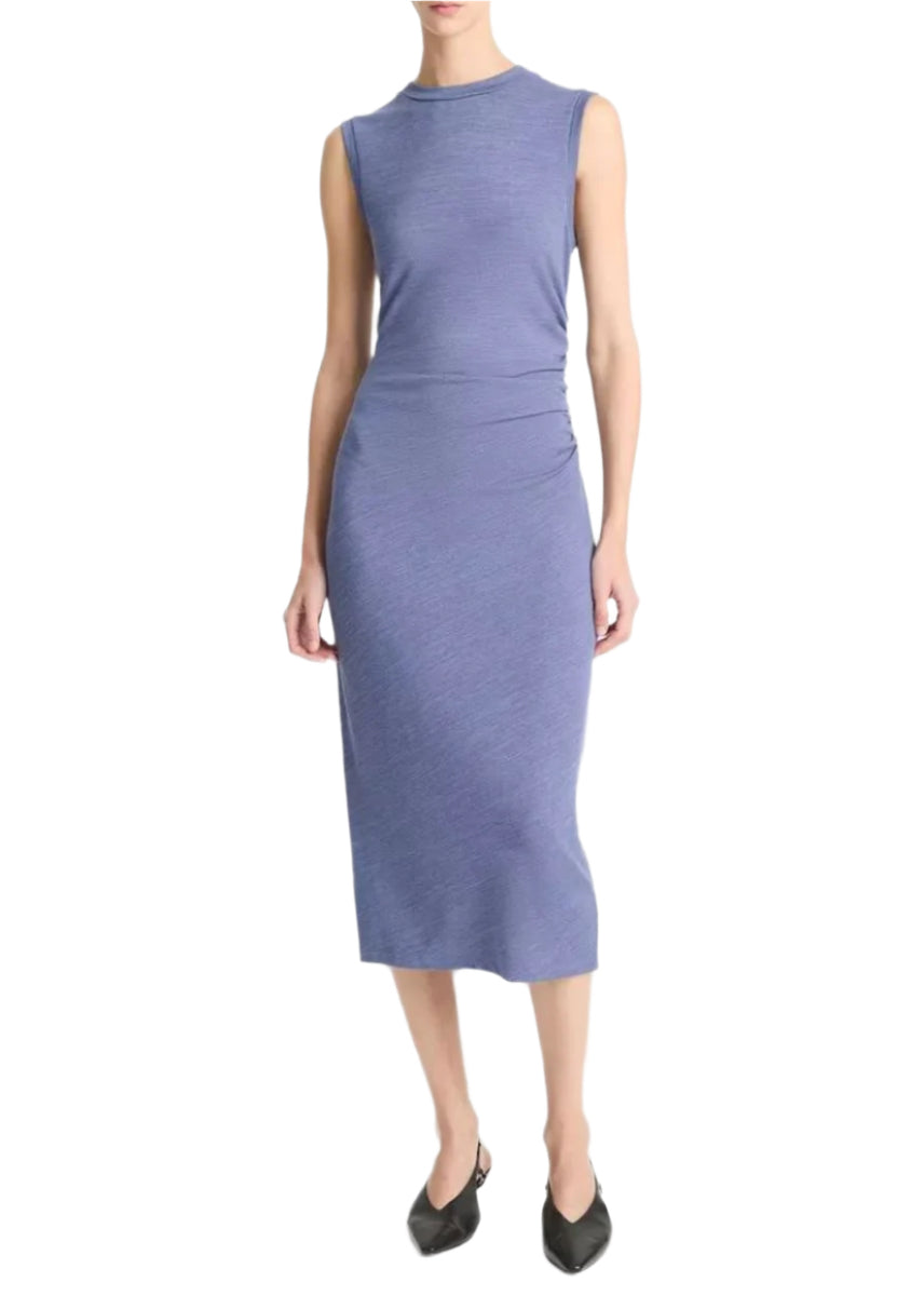 Vince Womens Sleeveless Waist Gather Dressdress White Vince